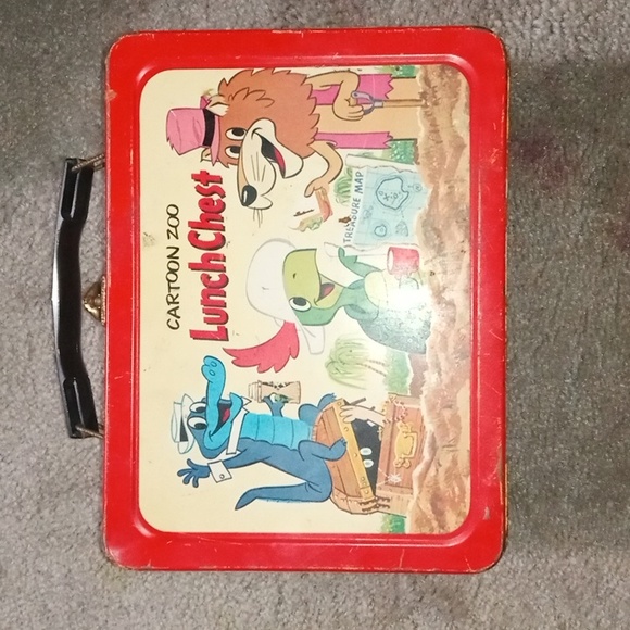 Other | Vintage Cartoon Zoo Lunch Chest Metal Lunch Box | Poshmark